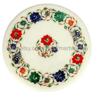 Small Coffee Table Marble Round End Table Reading Table Mobile Laptop ...