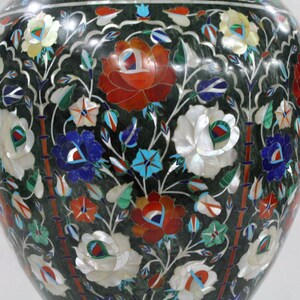 Flower Vase Hand Carved Marble Inlay Flowers Pot Inlaid With ...
