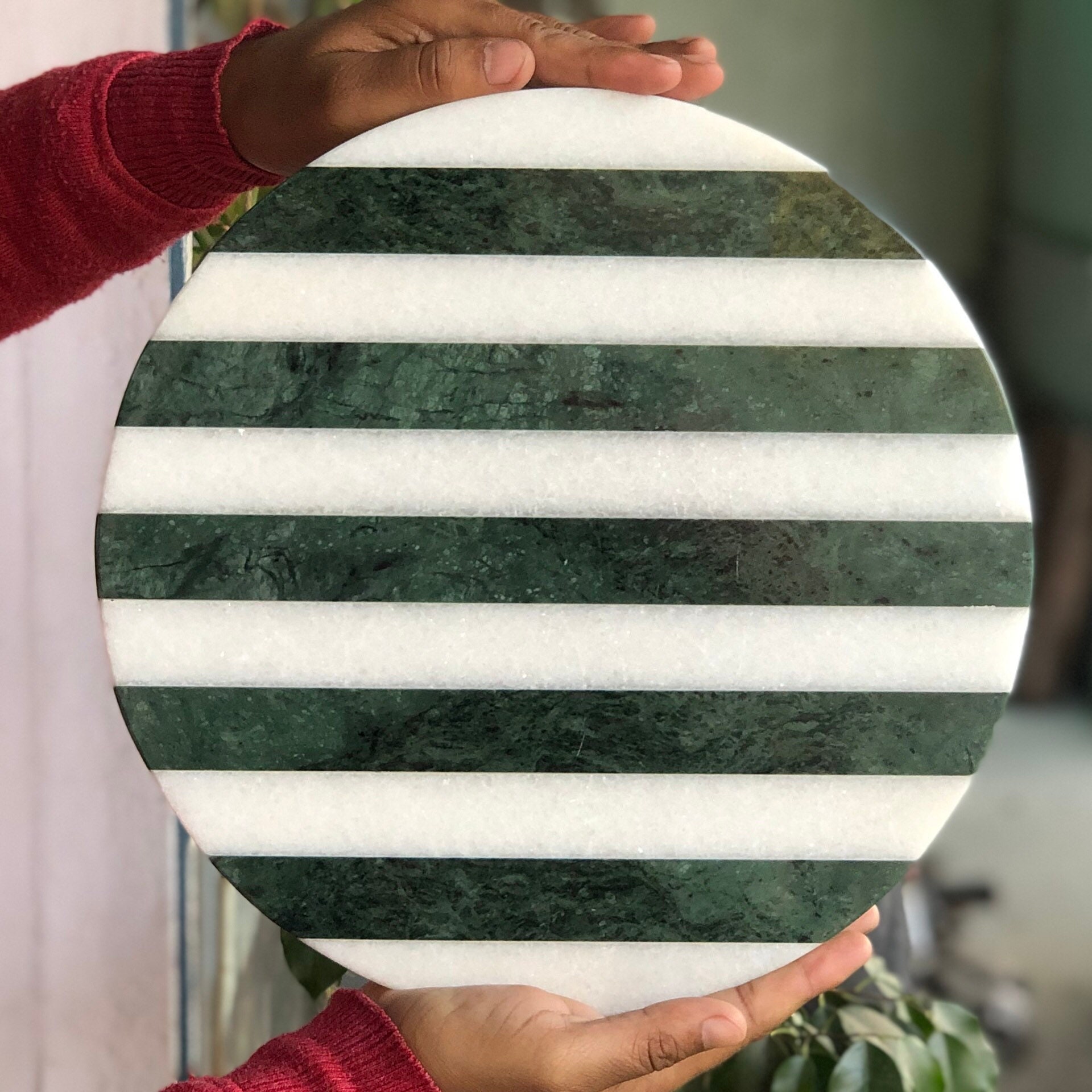 White Marble Corner Table Top Home Decor | Etsy