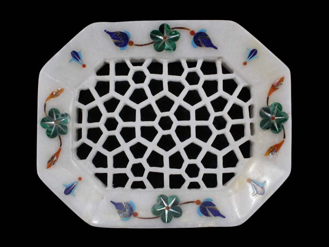 Marble Soap Dish, Soap Holder,draining Soap Dish, Handmade Inlay Soap ...