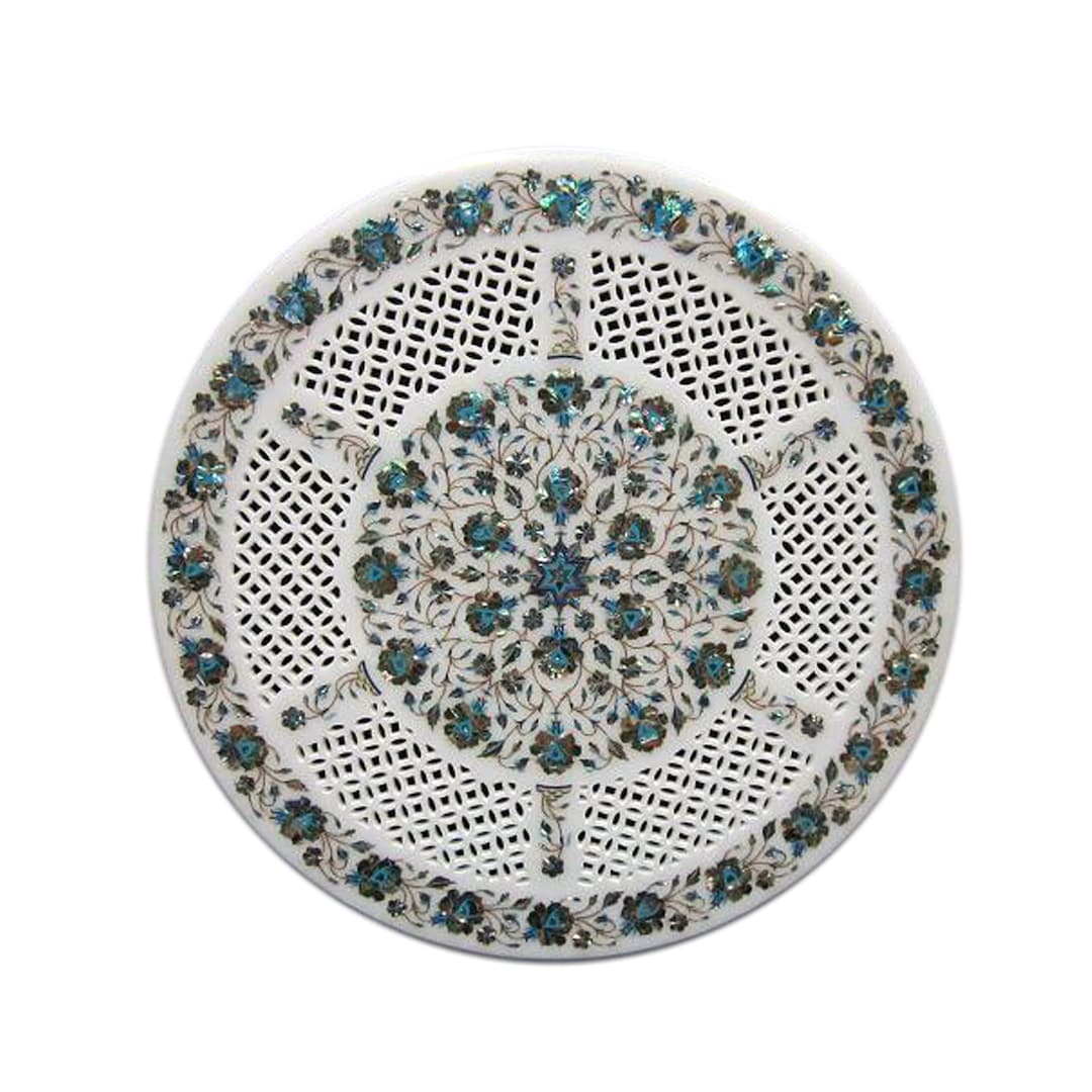 Marble Inlay Table Round River Coffee Table - Etsy