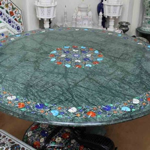 Round Marble Inlay Dining Table Top - Etsy