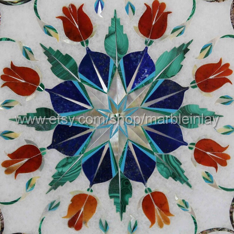 Abalone Shell End Table for Home Decor Marble Inlay Side Table - Etsy