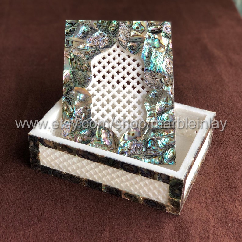 Marble Jewellery Box Abalone Shell Inlay Jewelry Organizer | Etsy