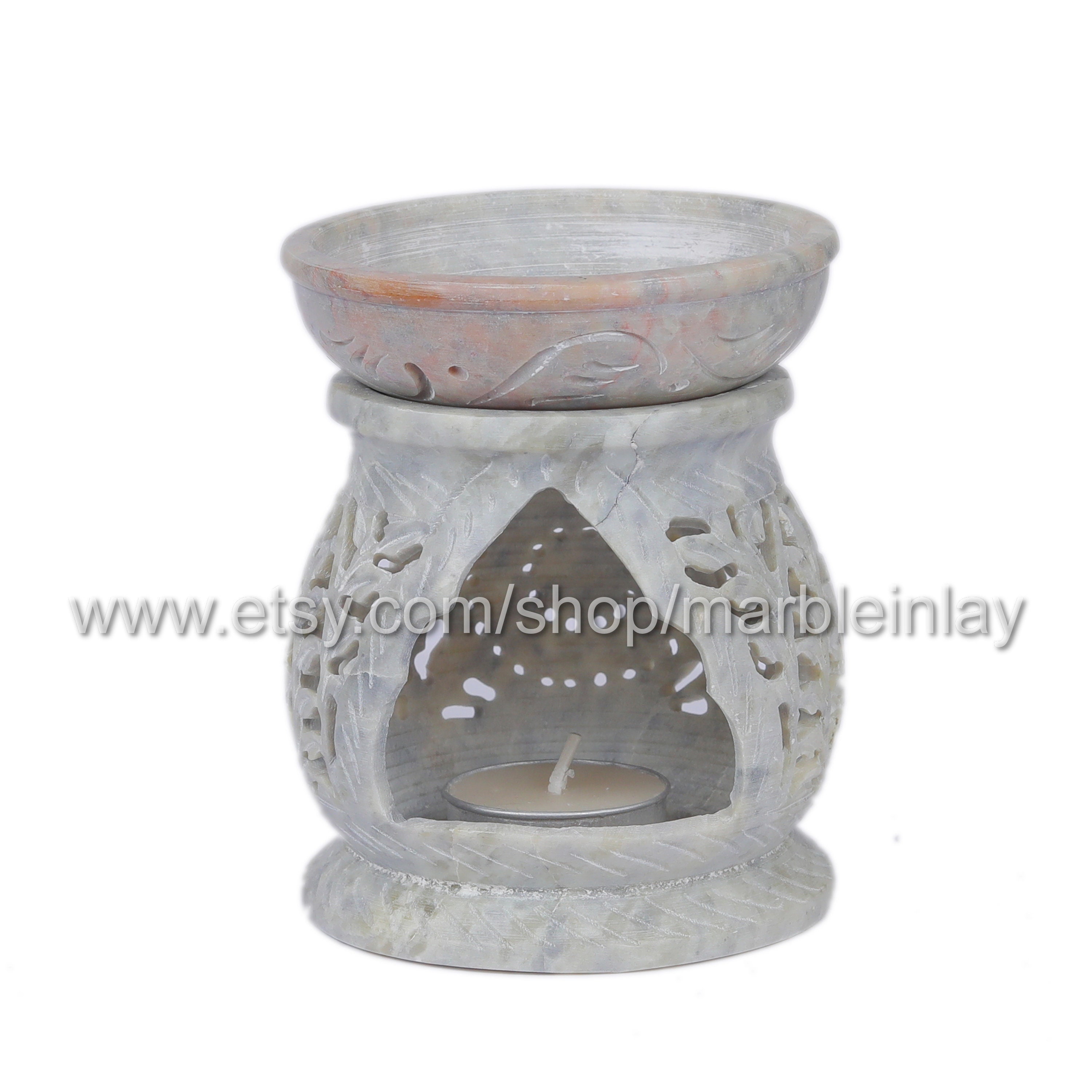 Oil Burner With Tea Light Holder for Aromatherapy Hand Carved | Etsy