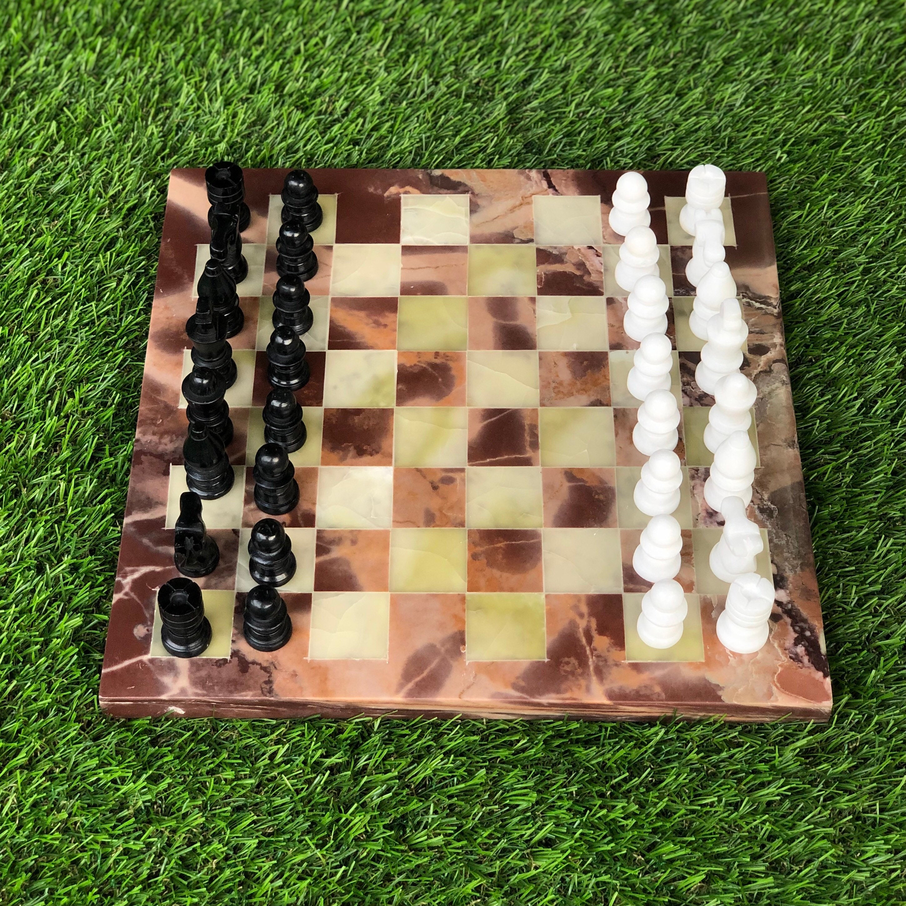Marble Chess Table With Pieces Set Unique Board Games | Etsy