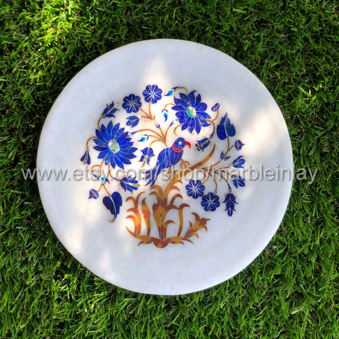 Marble Collectibles Plates for Wall Decor Handmade Stone Inlay Art - Etsy