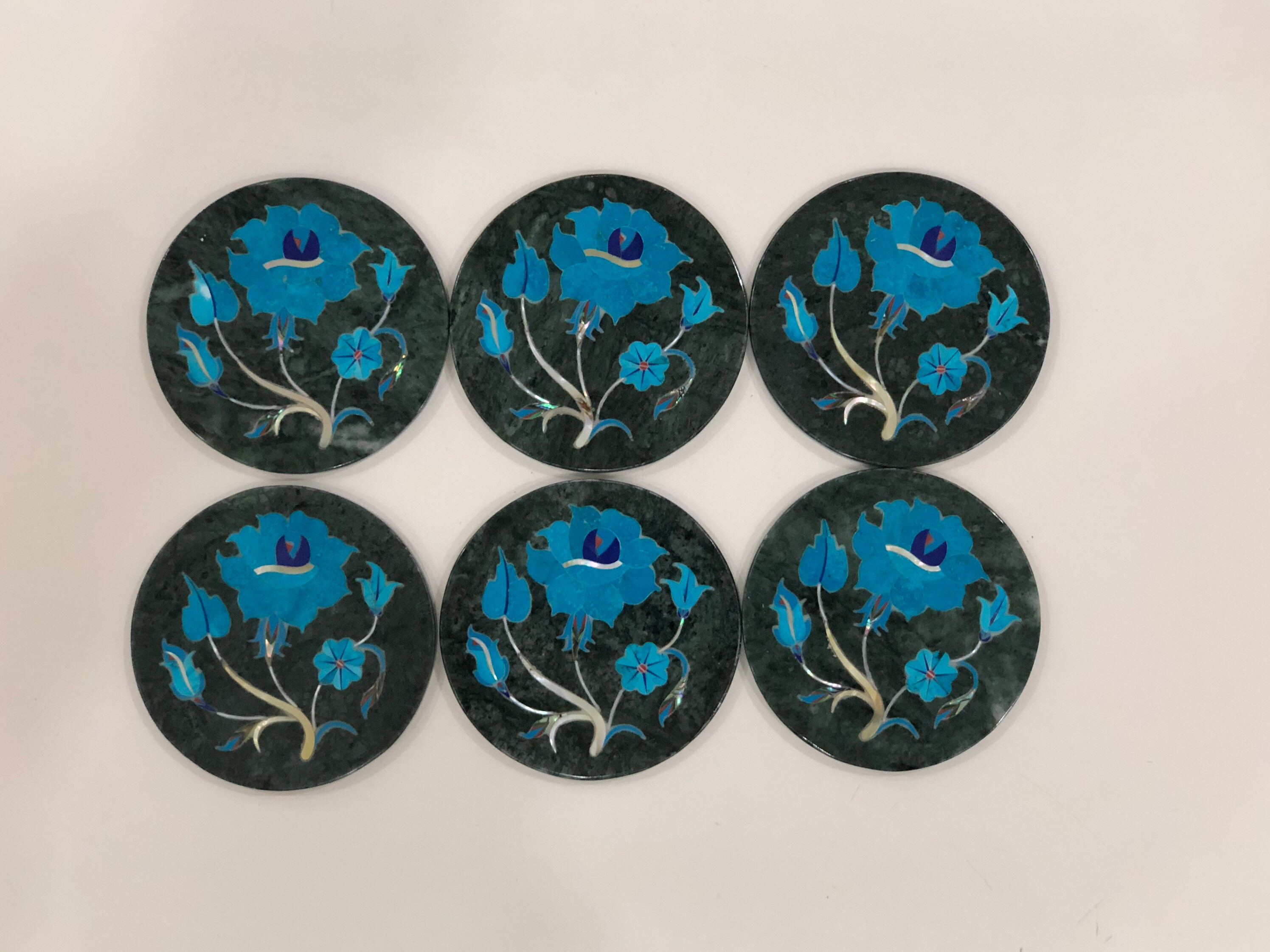 Coasters For drinks Marble Inlay Coaster Set With Holder | Etsy