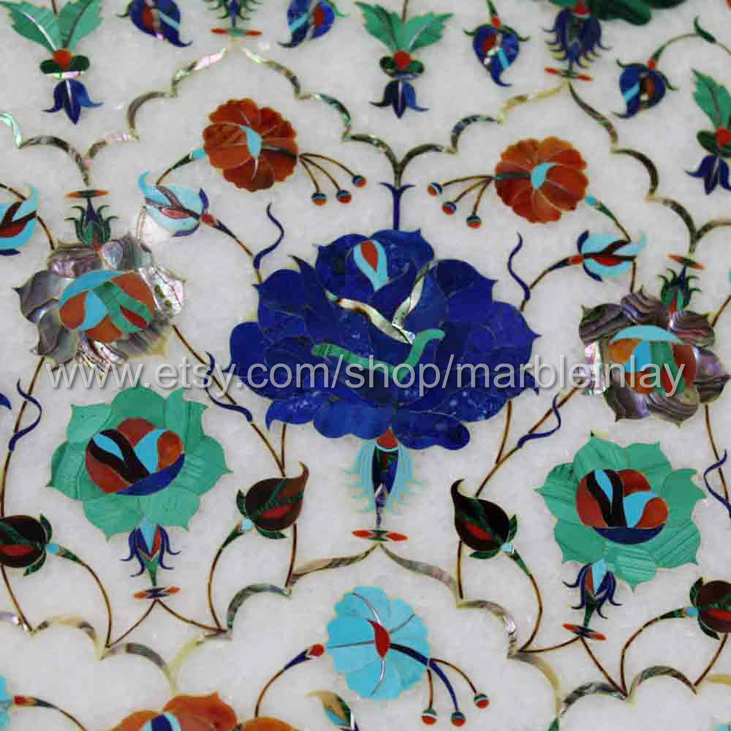 Kitchen & Dining Room Table Top Marble Inlay Handmade | Etsy