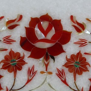 White Marble Coffee Table Handmade Inlay Art - Etsy