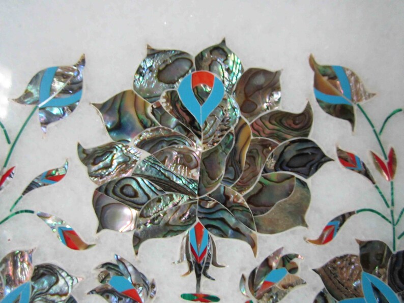 Marble Coffee Table Top Abalone Shell Inlay | Etsy