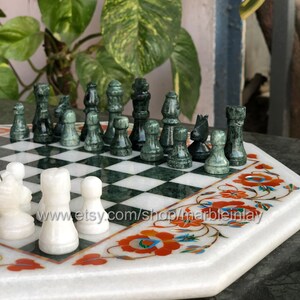 Marble Chess Table With Pieces Set Unique Board Games for Gifts - Etsy