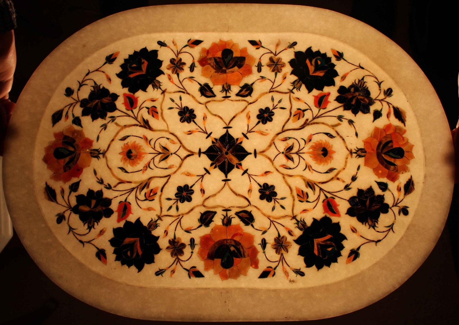 Marble Inlay Plates / Pietra Dura Plaques / Marble Vanity Tray - Etsy