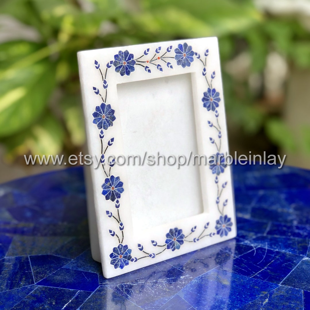 Photo Frame Handmade White Marble Inlay Home Decor Handicrafts - Etsy