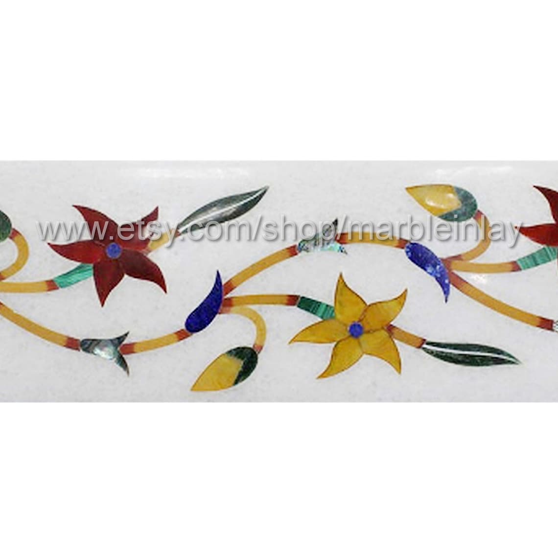 Marble Wall Decor Tile Handmade Stone Inlay Kitchen Backsplash | Etsy