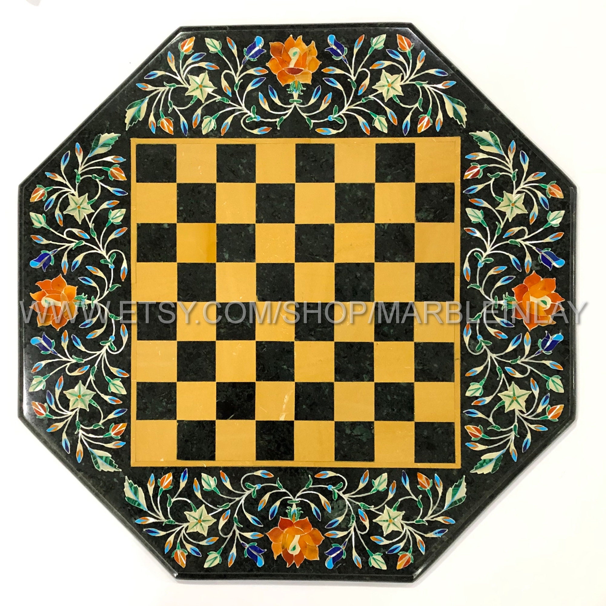 Marble Inlay Chess Board | Etsy