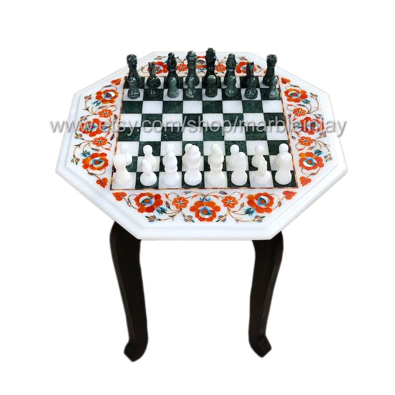 Marble Chess Table With Pieces Set Unique Board Games for - Etsy