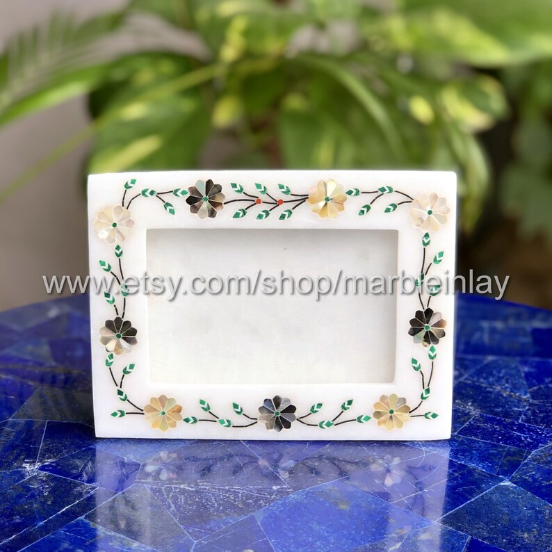 Marble Photo Frame Inlay Mother of Pearl Picture Frame | Etsy