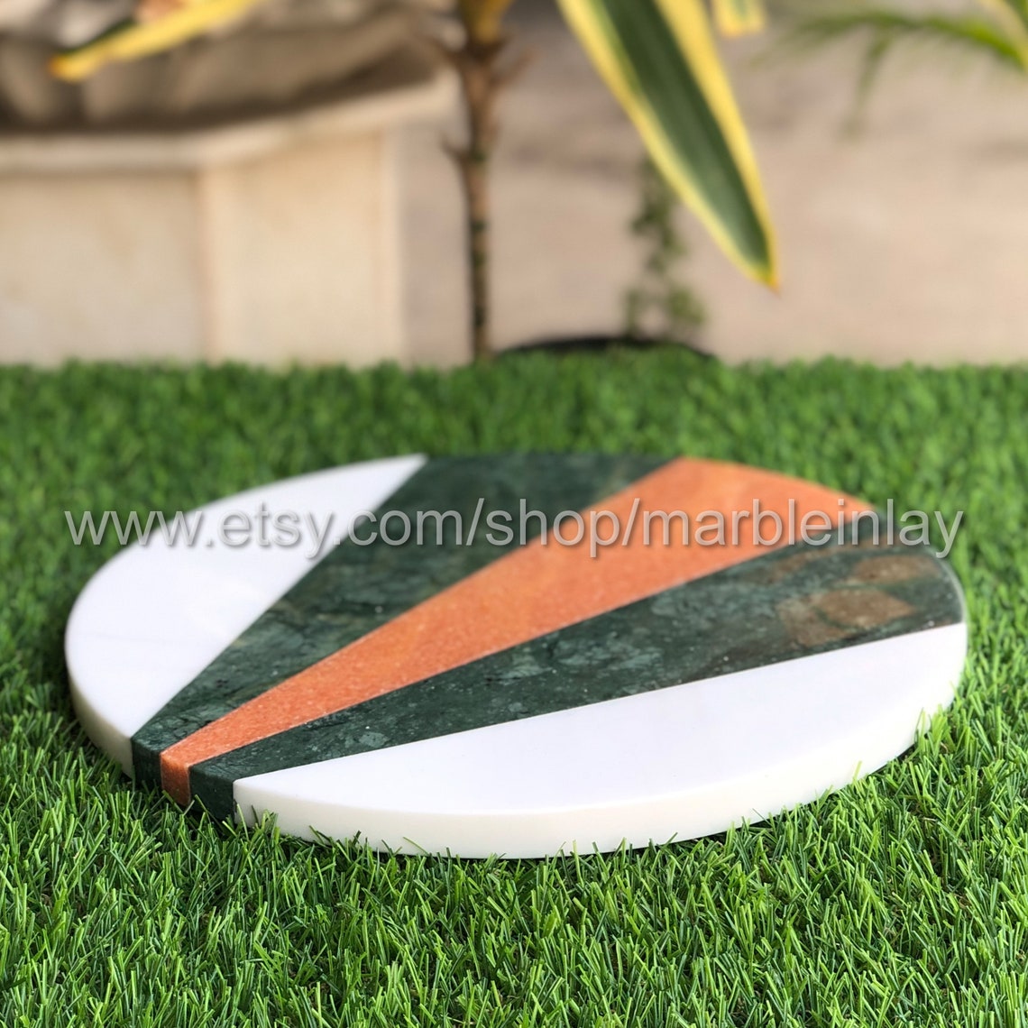 Charcuterie Board Round Large Premium Marble Cutting Board - Etsy