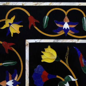 Black Marble Table Top Inlay Handmade - Etsy
