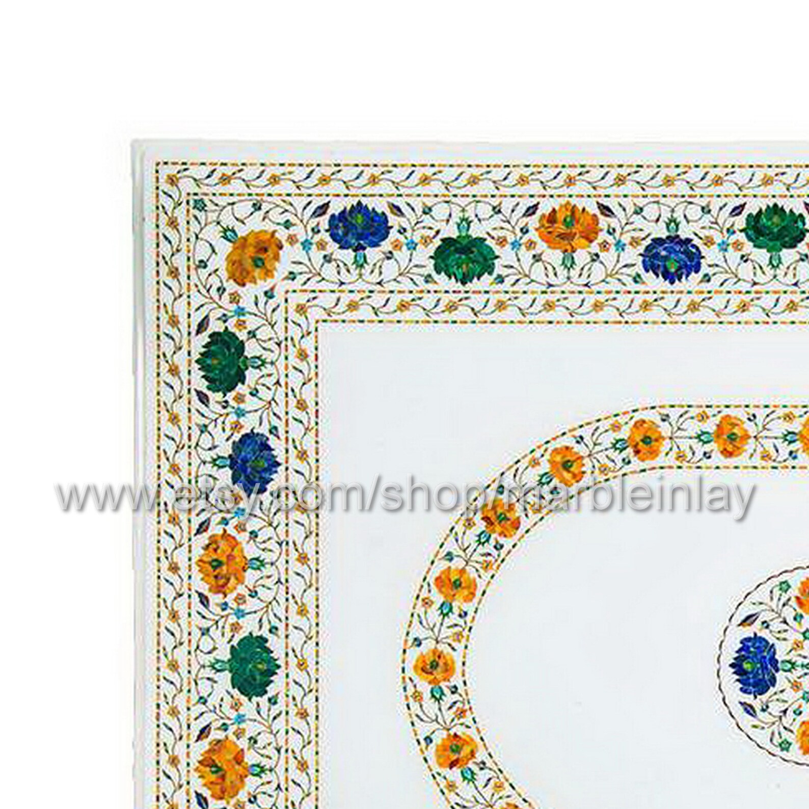 White Marble Dining Table Top Rectangle Handmade Inlay Kitchen - Etsy