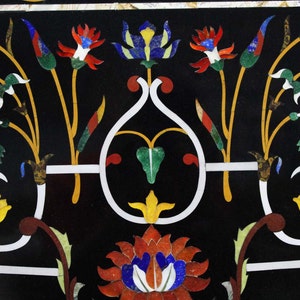 Black Marble Table Top Inlay Handmade - Etsy