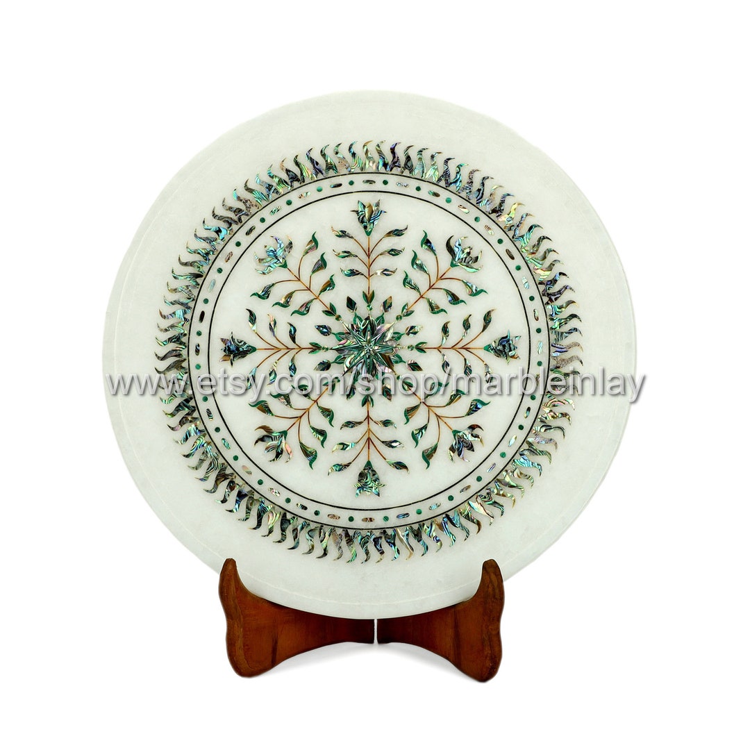 Abalone Shell Wall Plaques Marble Inlay Cake Serving Plate - Etsy