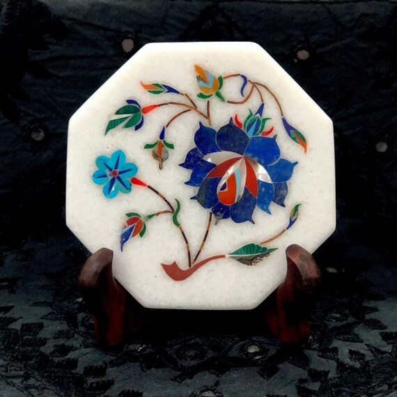 Marble Decorative Wall Tiles With Natural Stone Inlay | Etsy