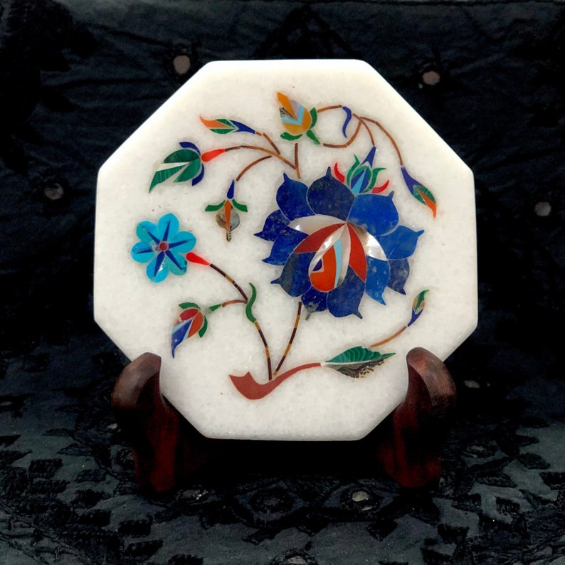 Marble Decorative Wall Tiles With Natural Stone Inlay | Etsy