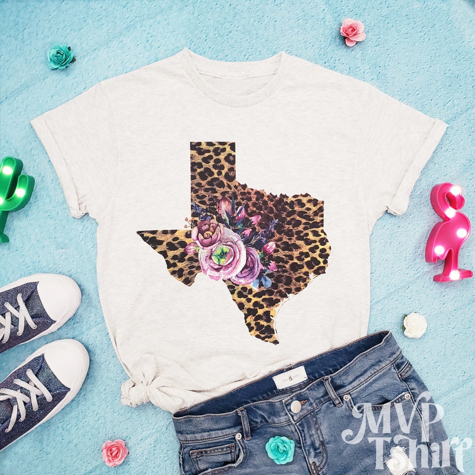 Leopard Map Texas Shirt, Gift for her, Texas pride shirt, Texas lover ...