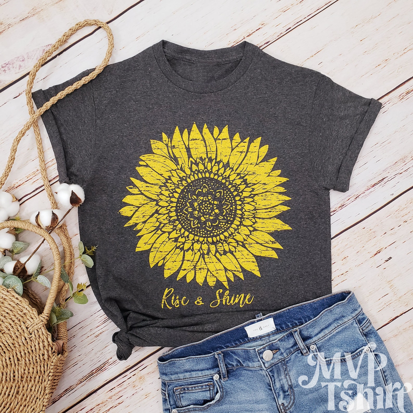 Sunflower Tee T Shirt With Sunflower Plant Lover Gift Rise - Etsy