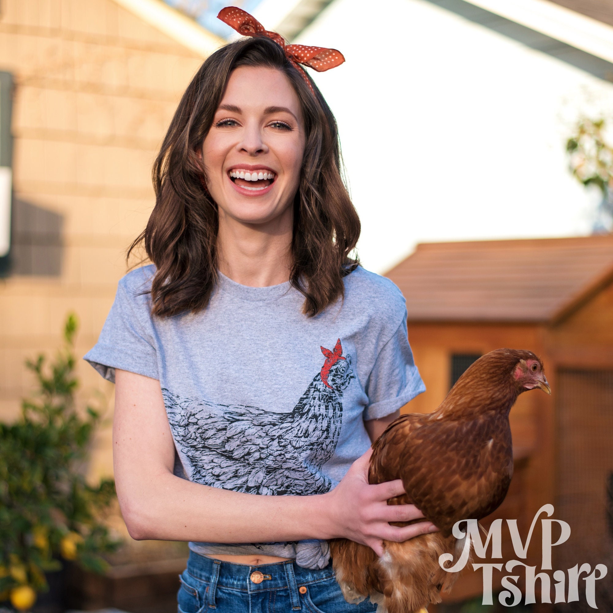 Funny Chicken Shirts Chicken Bandana Shirt Country Girl | Etsy