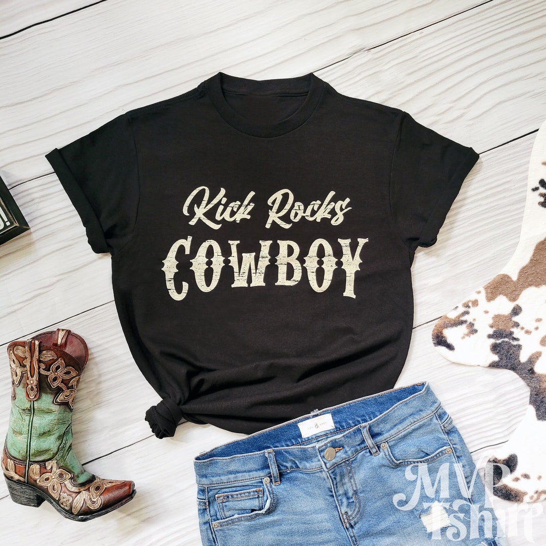 Kick Rocks Cowboy Shirt, Country Western Shirt, Bull Skull Shirt ...