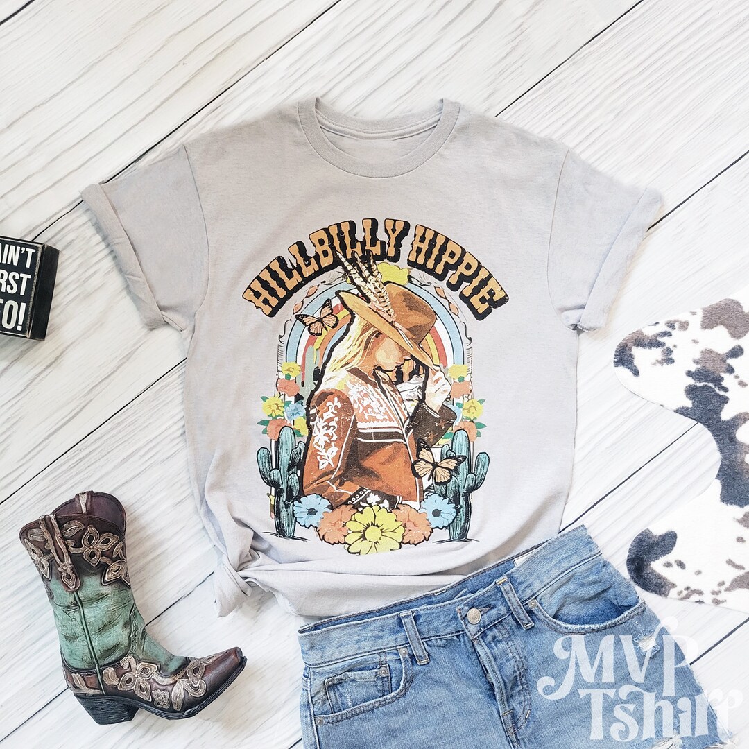 Hillbilly Hippie Shirt, Retro Music Tee, Nashville Tee, Vintage Graphic ...