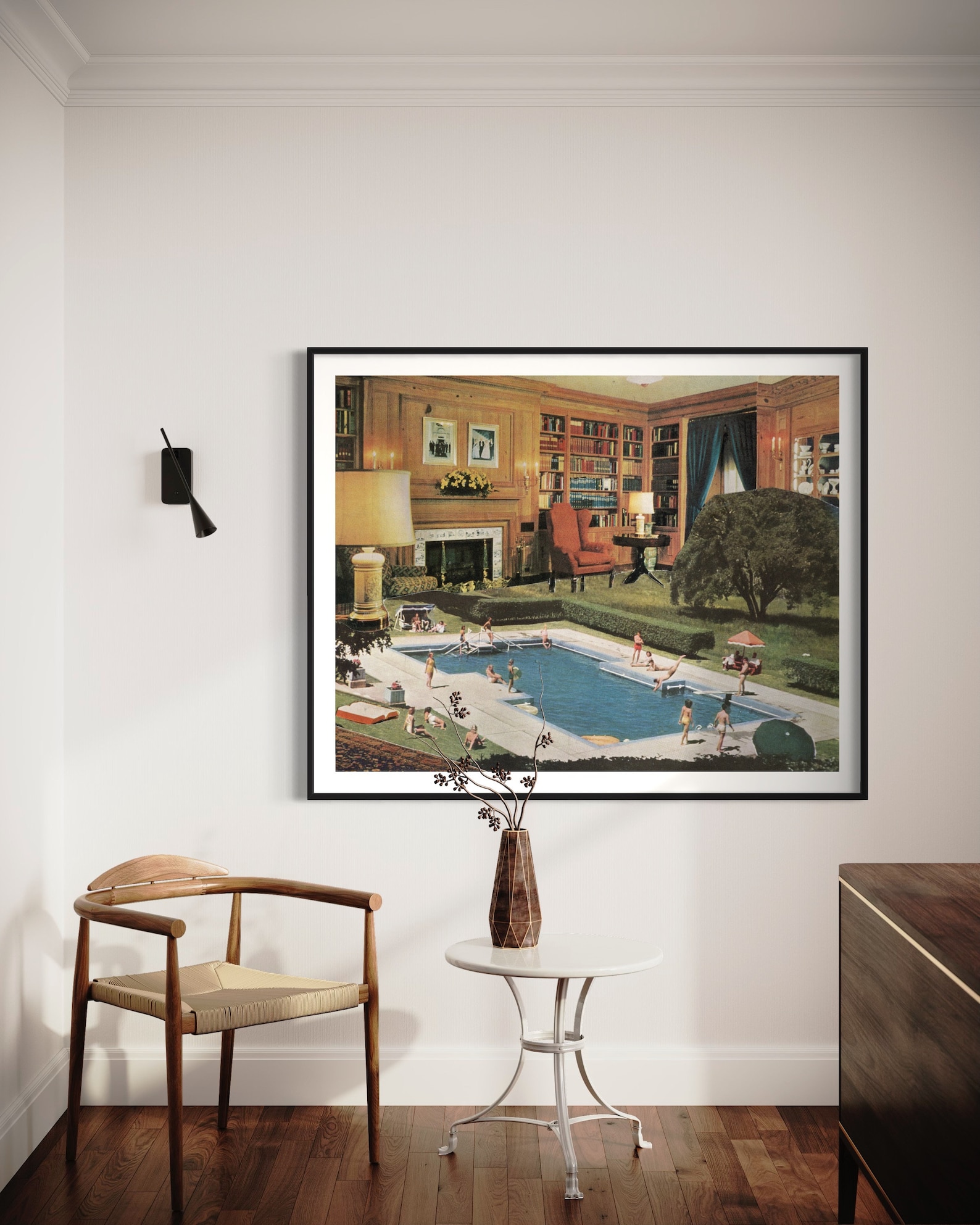 Swimming Pool Poster, Unique Modern Art, Interior Design, Tropical ...