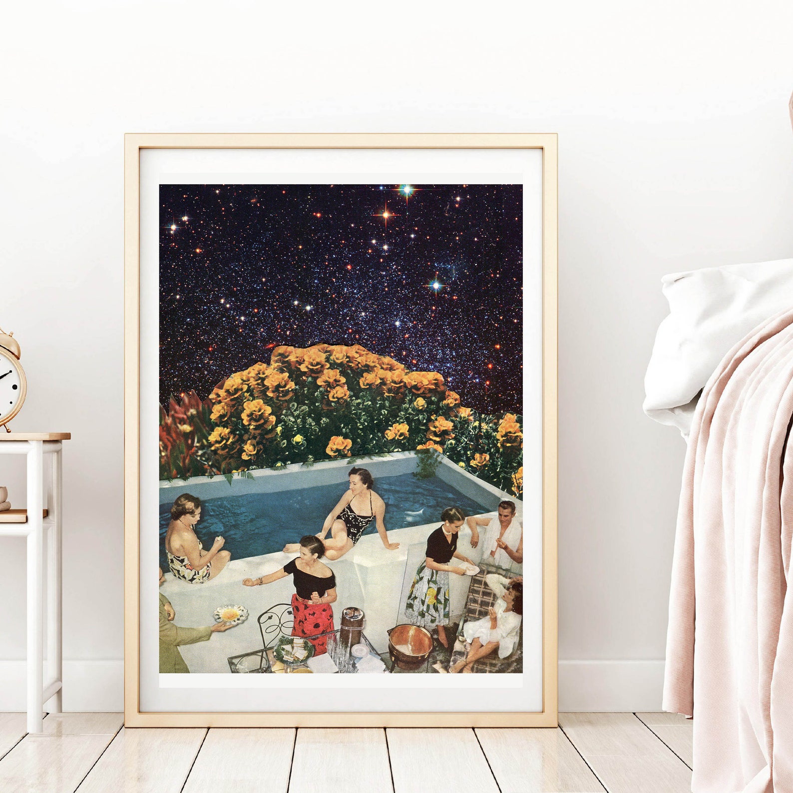 Floral Print Swimming Pool Print Summer Art Universe Wall - Etsy