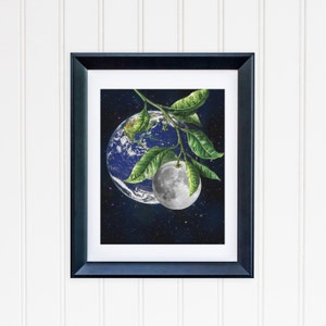 Large Moon Print, Full Moon Print, White on Black Print,realistic Moon ...