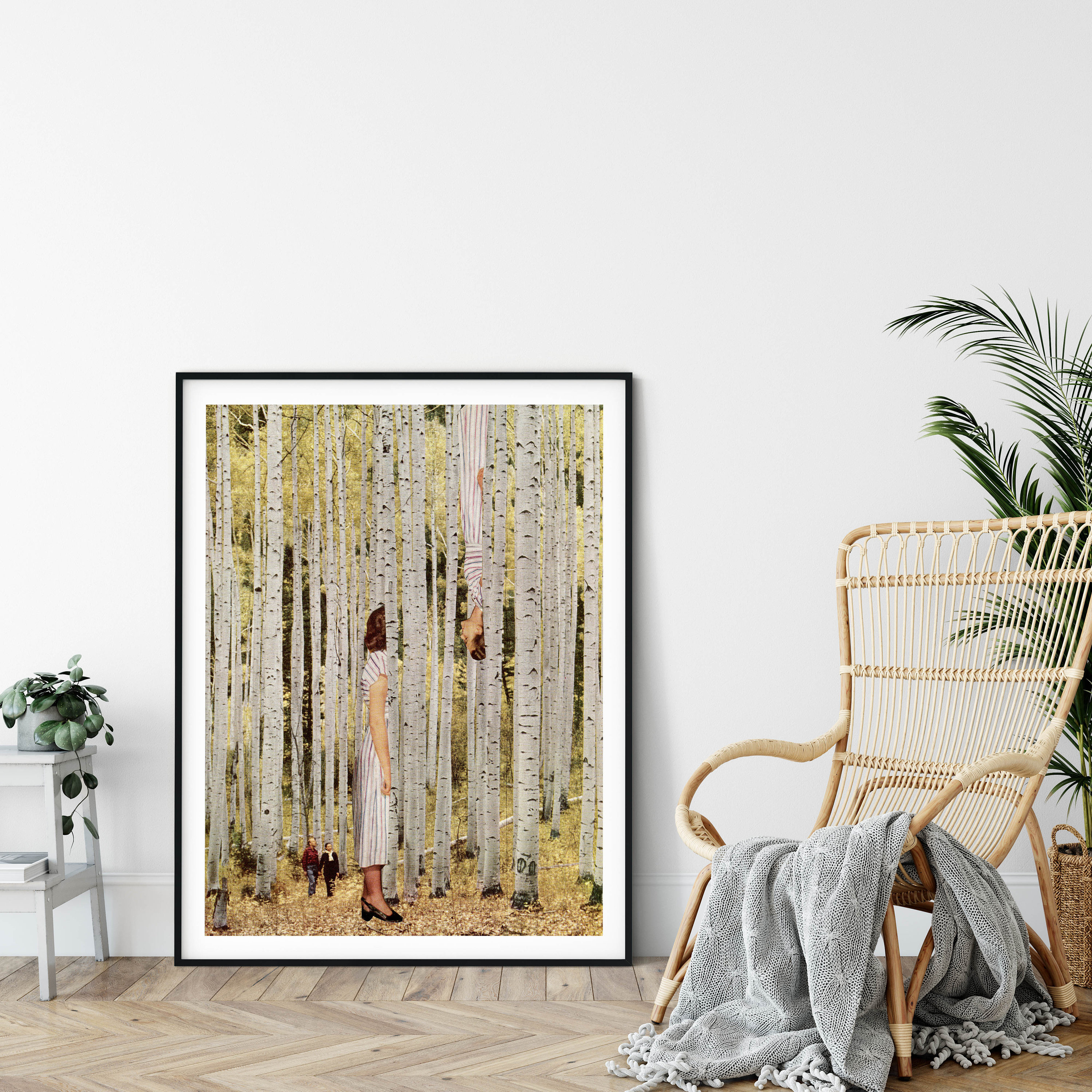 Yellow Print, Trees Print, Large Print, Large Wall Art, Extra Large ...