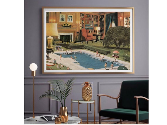 Swimming Pool Poster Unique Modern Art Interior Design - Etsy