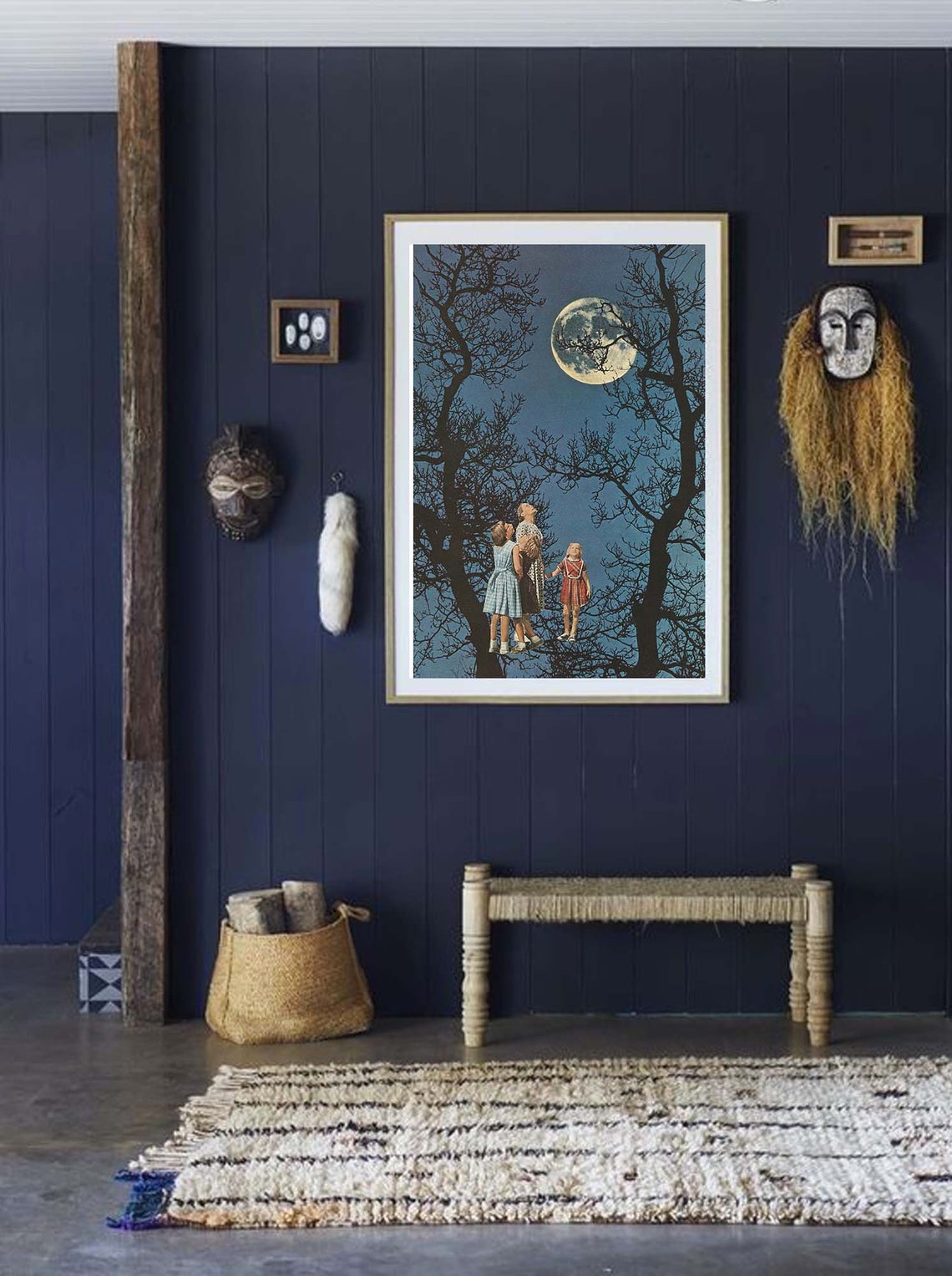 Moon Print Full Moon Poster Large Print Large Wall Art | Etsy UK