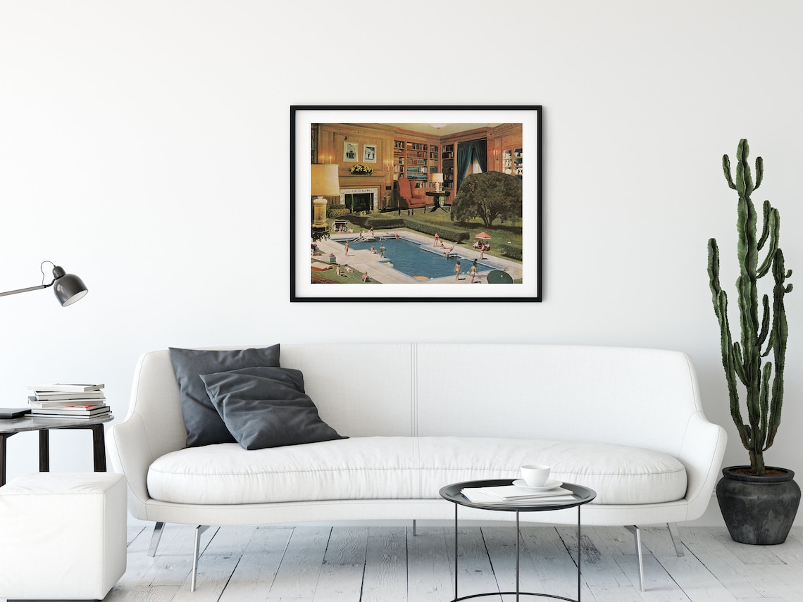 Swimming Pool Poster Unique Modern Art Interior Design - Etsy
