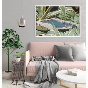 Swimming Pool Print, Summer Art, Botanical Print, Large Wall Art, Extra ...