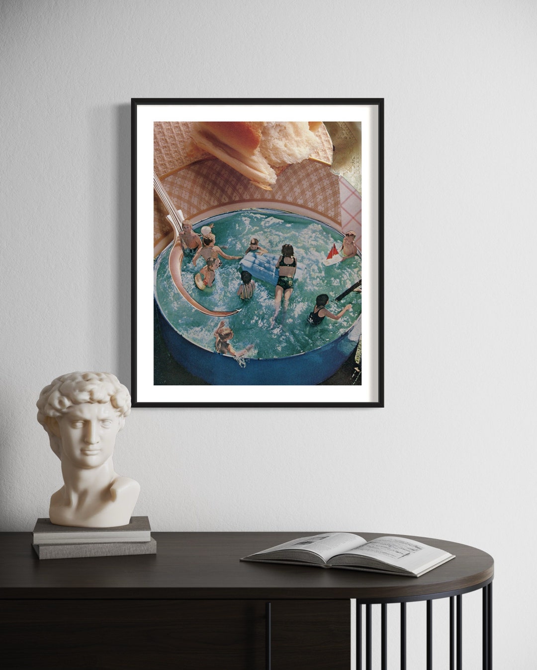 Soup Print, Swimming Pool Art Poster, Large Wall Art, Happy Art - Etsy