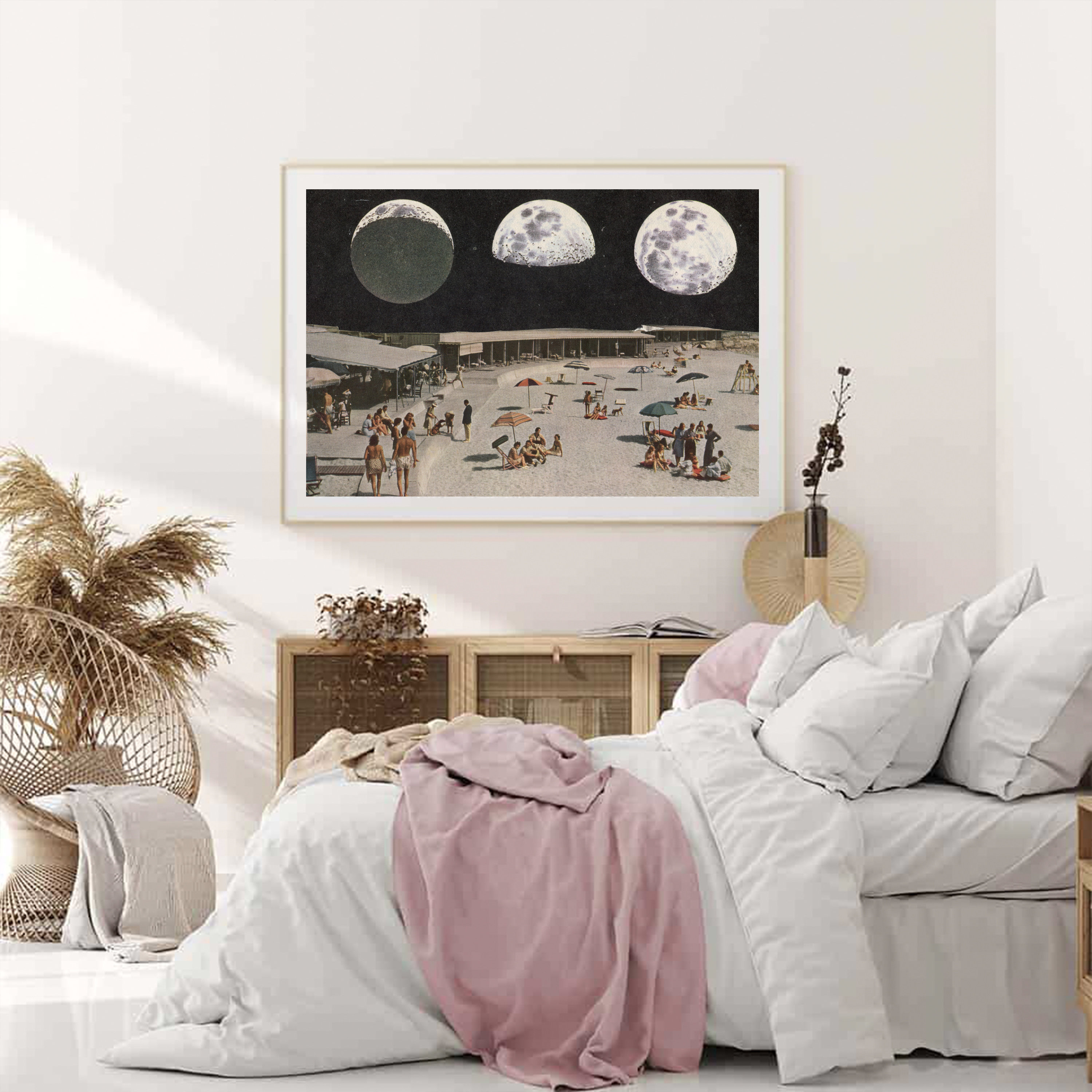 Moon Art Print, Moon Phases, Beach Poster - Etsy UK