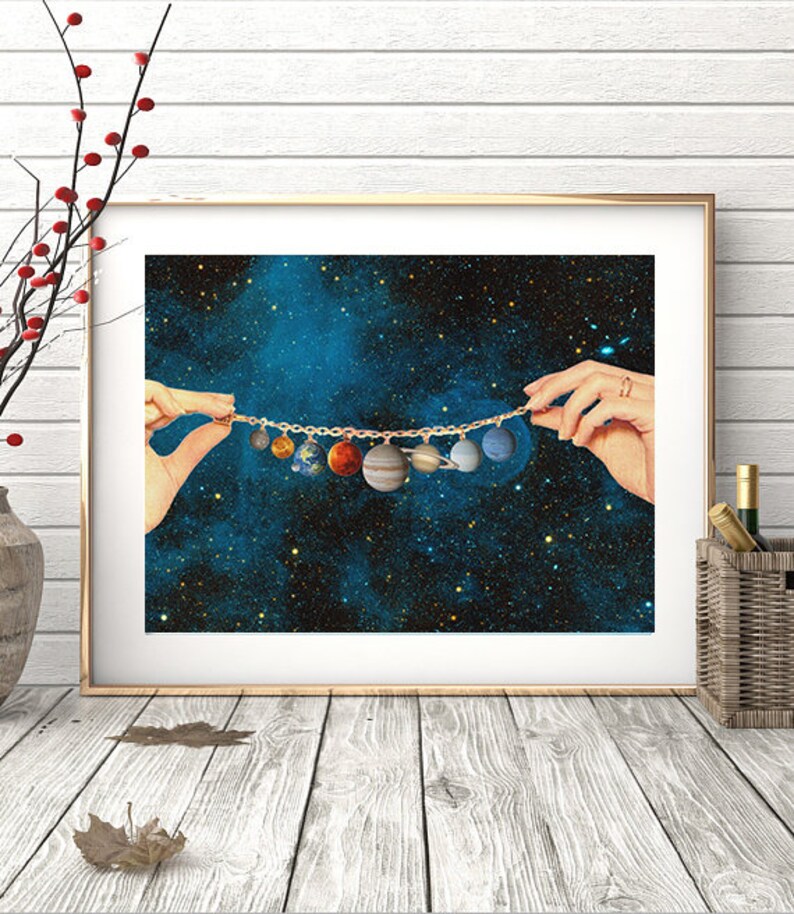 Solar System Print Poster Art Planet Poster Surreal Art - Etsy