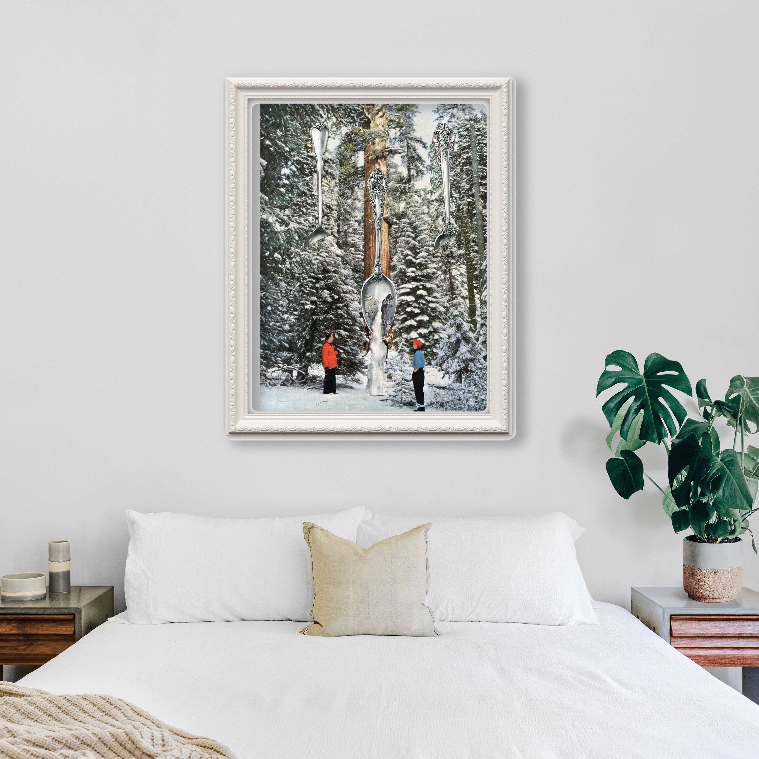 Winter Forest Print, Wall Decor, Rustic Winter Decor, L Snowy Trees ...