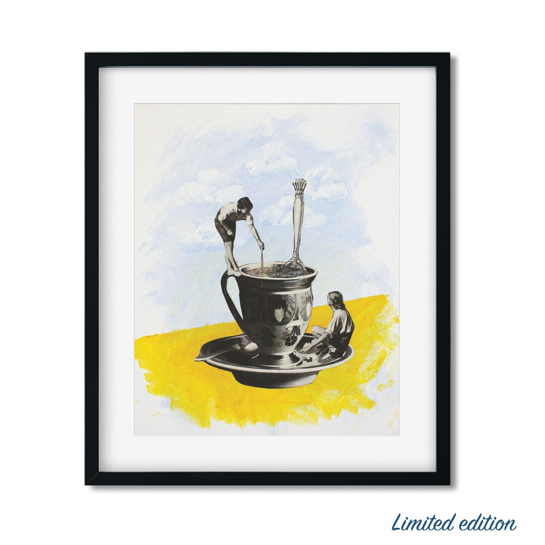 Limited Edition Tea Cup Print - Hand Finished With Glitter - Etsy