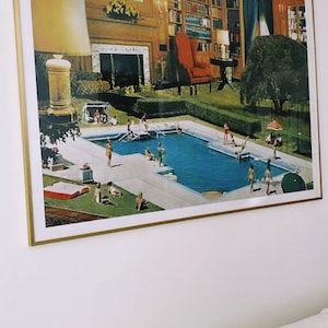 Swimming Pool Poster, Unique Modern Art, Interior Design, Tropical ...
