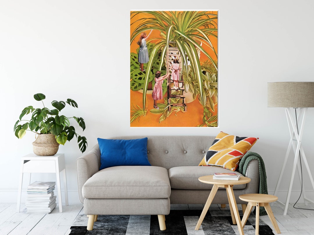 Plant Canvas Art, Plants Art Illustration, Large Wall Art, Canvas ...