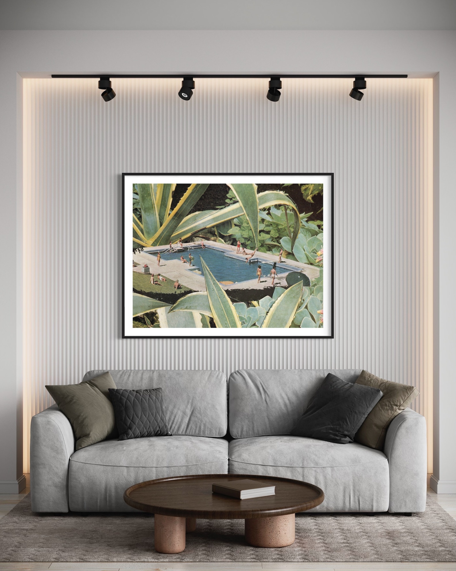 Swimming Pool Print, Summer Art, Botanical Print, Large Wall Art, Extra ...